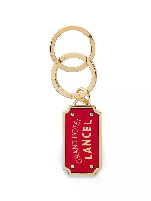LANCEL 1876 Plaque Keyring - Gold