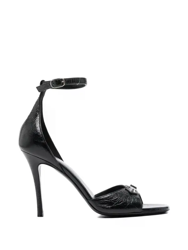 Balenciaga Lambskin Studded Uptown Ankle Strap Sandals