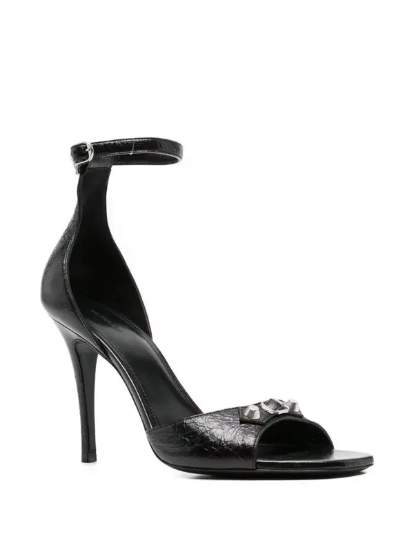 Balenciaga Lambskin Studded Uptown Ankle Strap Sandals
