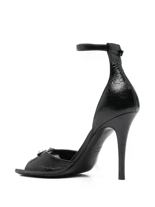 Balenciaga Lambskin Studded Uptown Ankle Strap Sandals