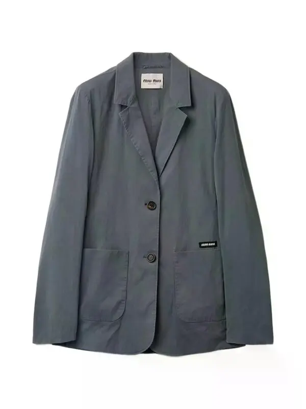 Miu Miu Washed Stretch Poplin Jacket - Grey