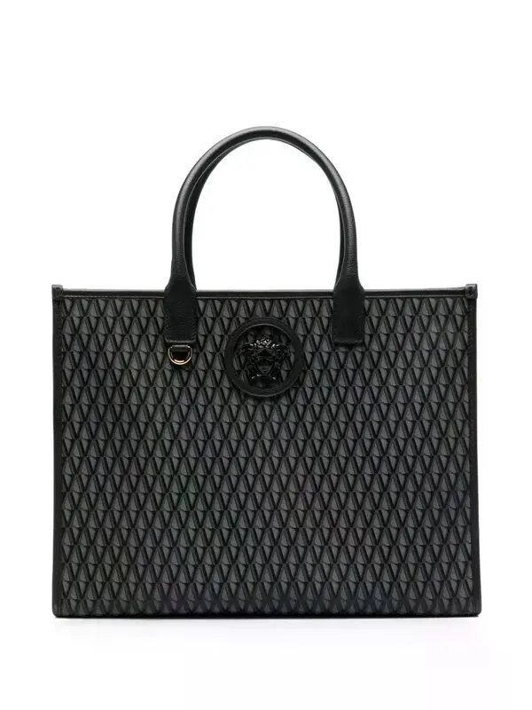 Versace Medusa Head Monogram Tote Bag - Black