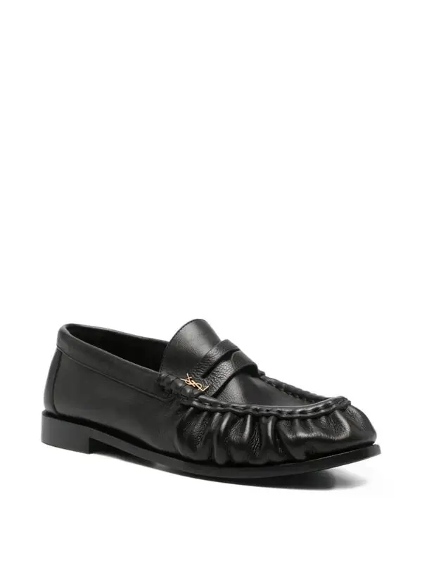 Saint Laurent Le Loafer Logo-plaque Leather Loafers
