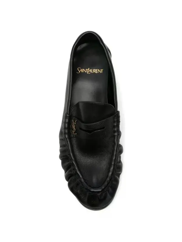 Saint Laurent Le Loafer Logo-plaque Leather Loafers