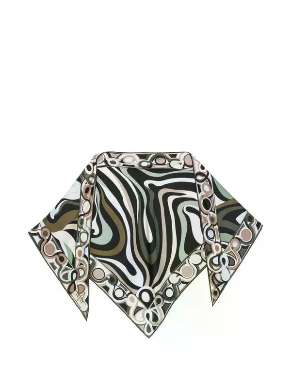 Emilio Pucci Marmo-print Silk Triangle Scarf