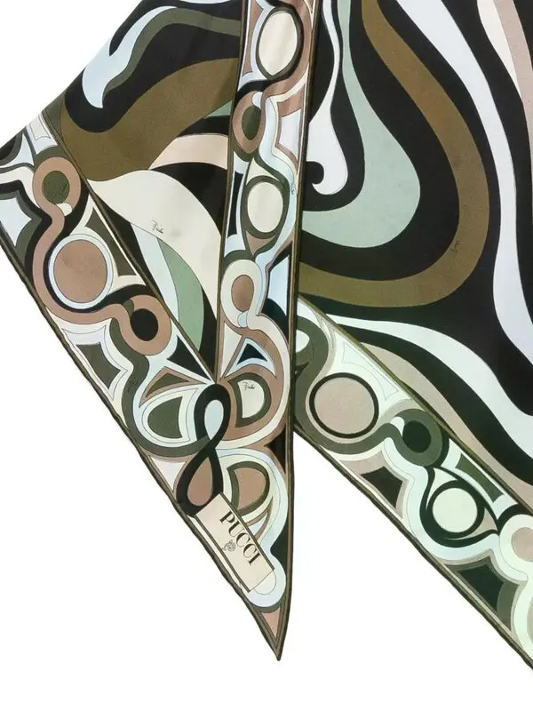 Emilio Pucci Marmo-print Silk Triangle Scarf