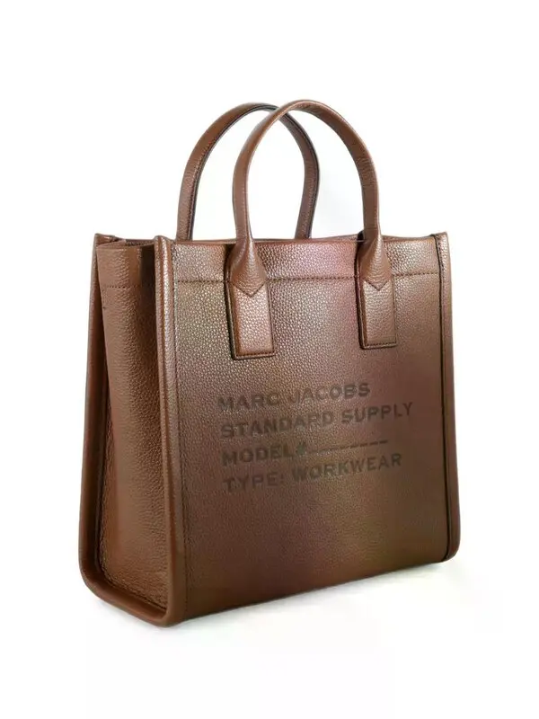 Marc Jacobs Logo-embossed Grained Leather Tote Bag - Brown
