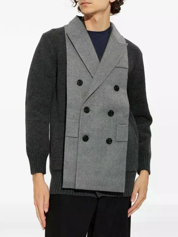 Sacai Double-breasted Panel Cardigan