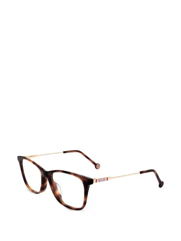 Carolina Herrera Tortoiseshell-effect Rectangle-frame Glasses