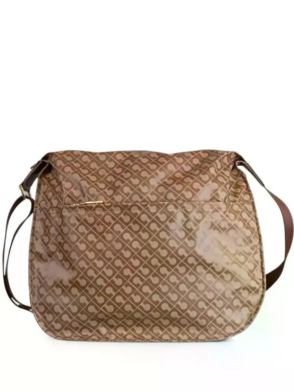 GHERARDINI Monogram-pattern Foldover Messenger Bag - Brown