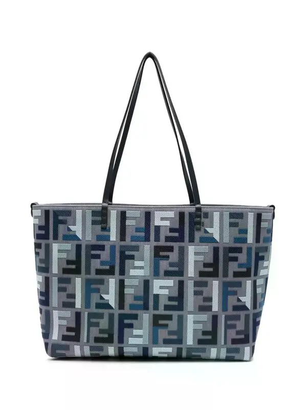Fendi Roll Ff-logo Tote Bag - Grey