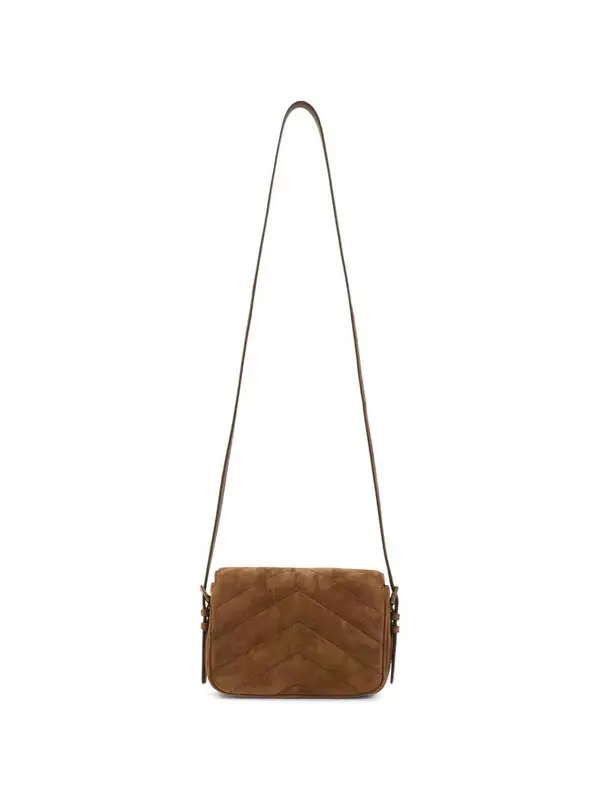 Saint Laurent Loulou Padded Suede Crossbody Bag - Brown