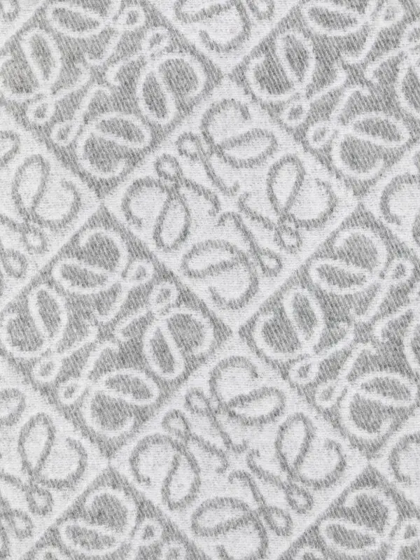 Loewe Anagram Wool And Cashmere Scarf - Grey