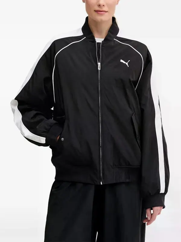 PUMA T7 Logo-embroidered Bomber Jacket - Black