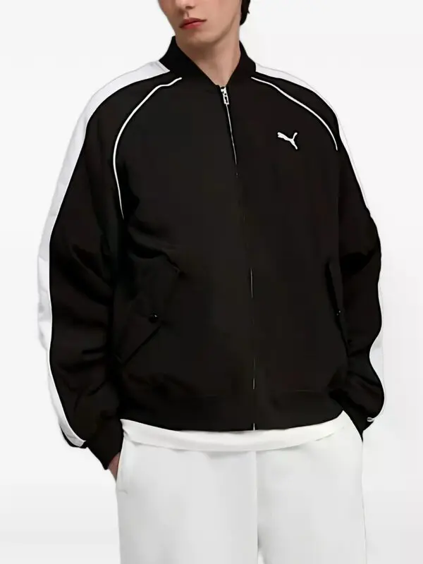 PUMA T7 Logo-embroidered Bomber Jacket