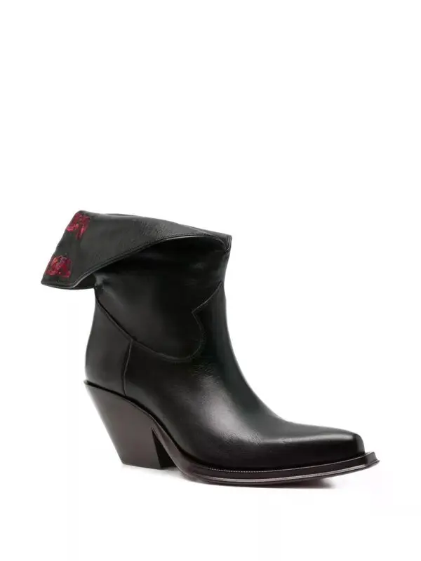 Chloé Azelan Embroidered Leather Cowboy Boots