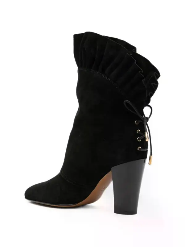 Chloé Anouk Ruffled-trim Heeled Ankle Boots
