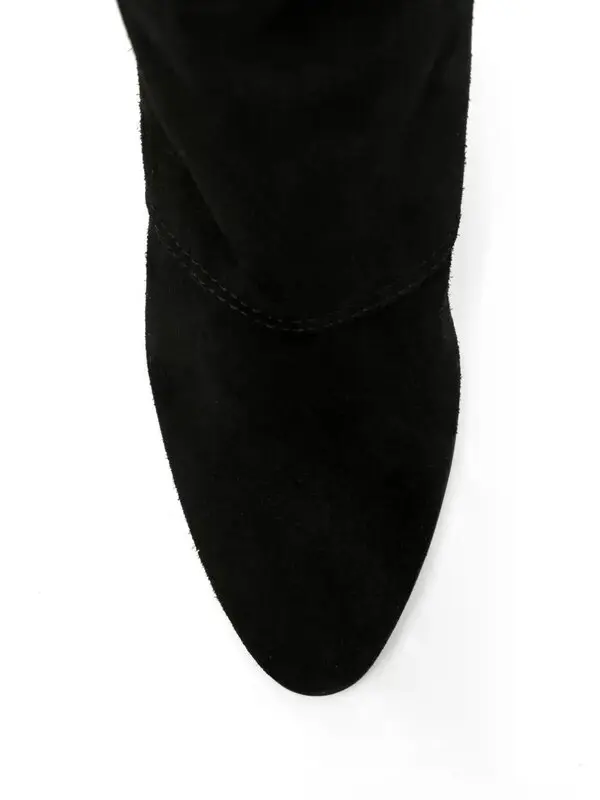 Chloé Anouk Ruffled-trim Heeled Ankle Boots - Black