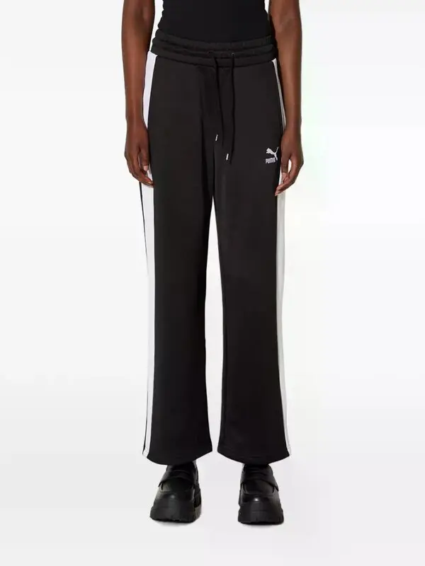 PUMA Iconic T7 Logo-embroidered Side-stripe Track Pants - Black