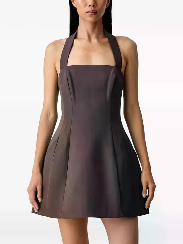 Bardot Halterneck Pleated Mini Dress