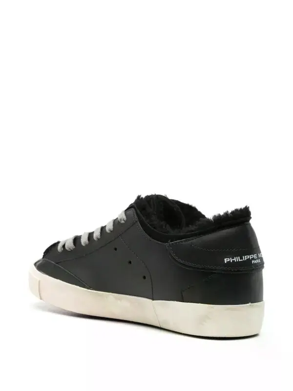 Philippe Model Prsx Low Top Sneakers With Shearling Trim