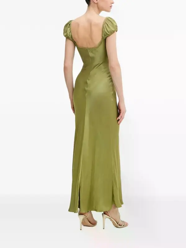 Bardot Stasia Lace-trim Puff-sleeve Maxi Dress