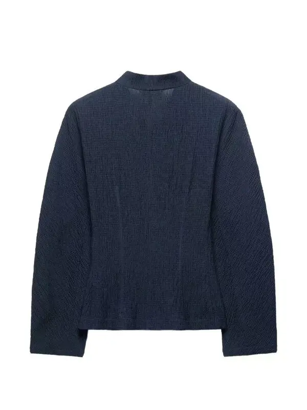 Shanghai Tang Frog-fastening Seersucker Blouse