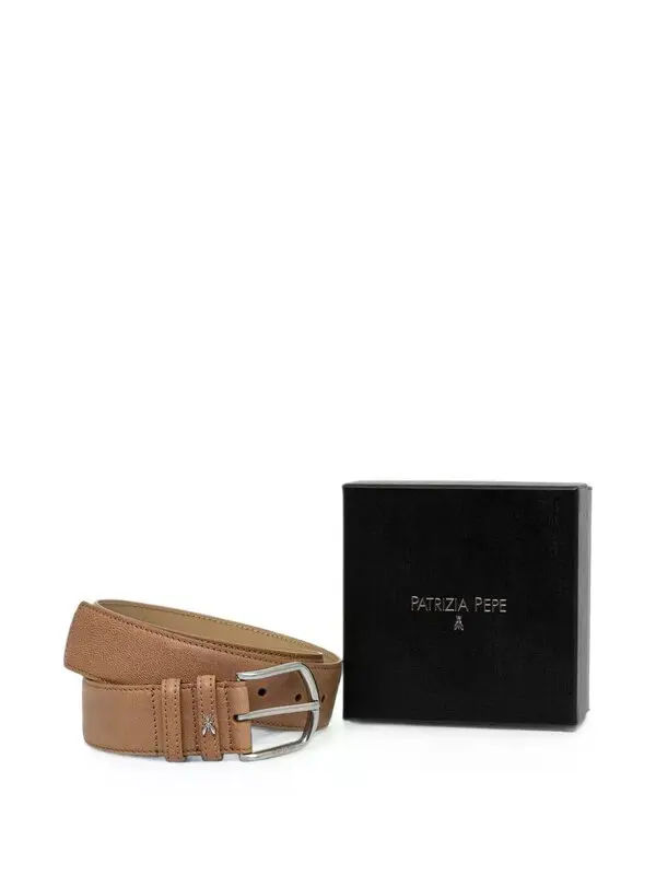 Patrizia Pepe Logo-plaque Grained-leather Belt