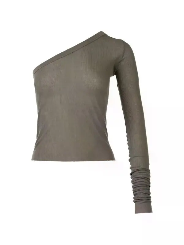 Rick Owens One-shoulder Ribbed-knit Top - Grey