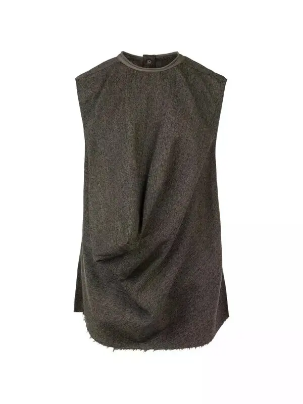 Rick Owens Draped Frayed-edge Top - Grey