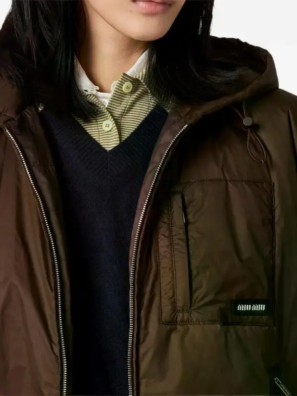 Miu Miu Cropped Ripstop Down Jacket