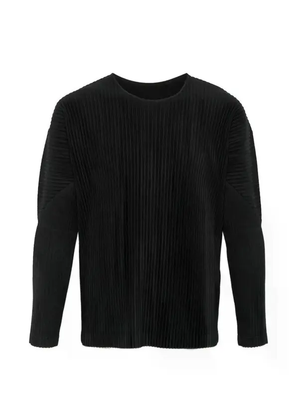Issey Miyake Pleated Long-sleeve T-shirt - Black