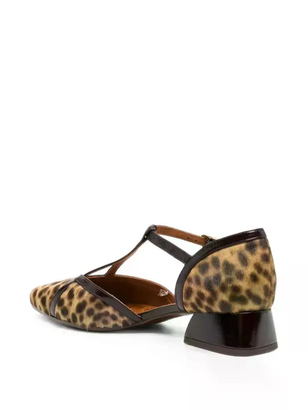 Chie Mihara Leopard-print T-bar Heeled Pumps