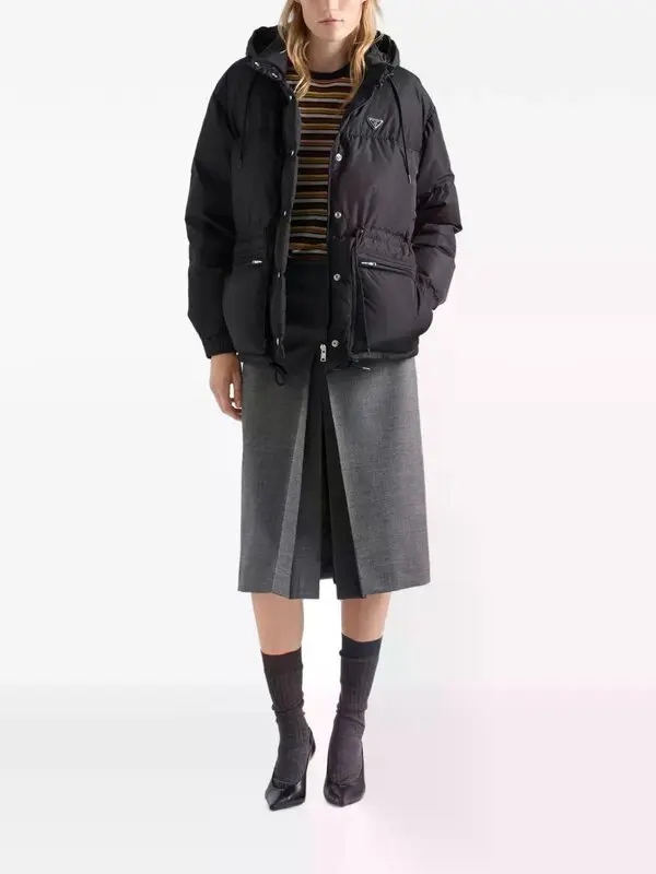Prada Re-nylon Down Jacket With Hood