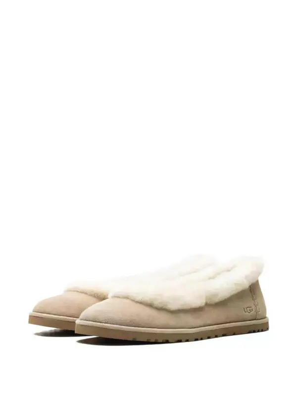 UGG Zora Shearling-trim Suede Ballet Flats