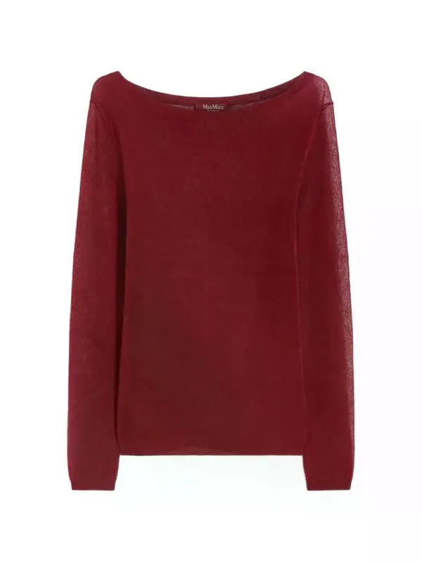 Max Mara Boat-neck Long-sleeve Top - Red