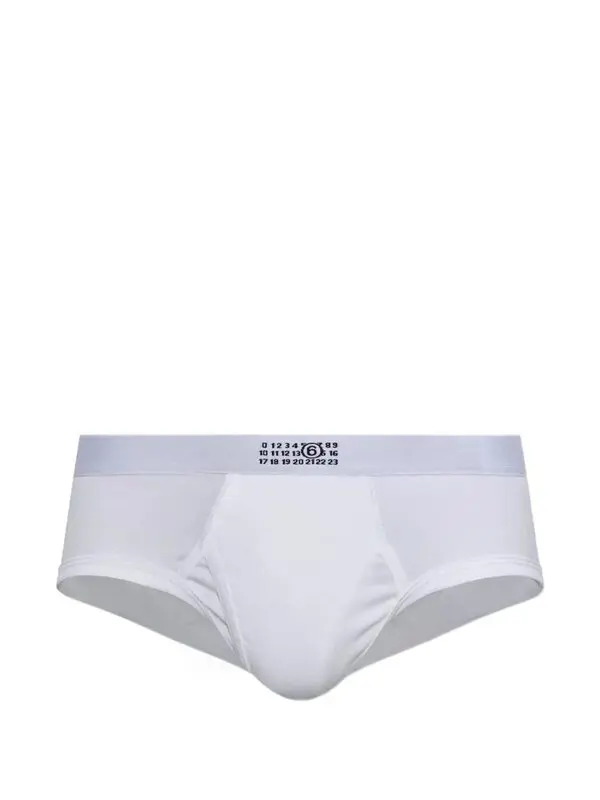 MAISON MARGIELA Logo-print Briefs - White
