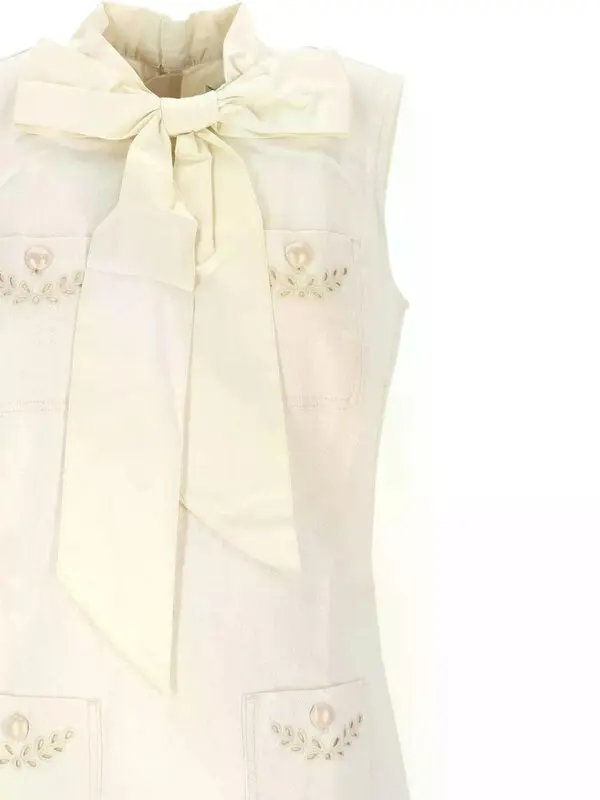 SELF-PORTRAIT Bow Detail Broderie-anglaise Mini Dress