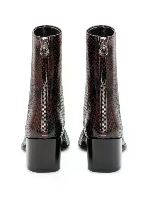 AeydĒ Amina Snake-effect Leather Ankle Boots