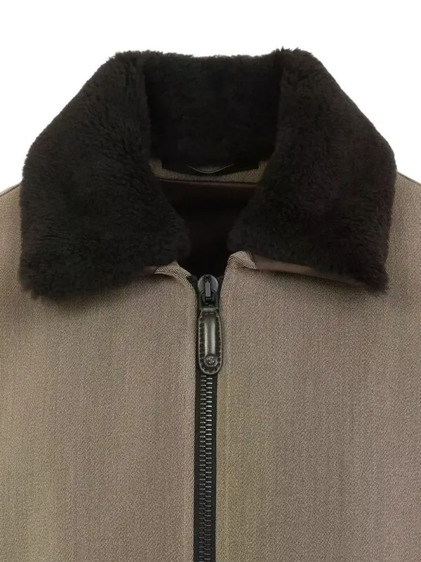 Giorgio Armani Shearling-collar Wool Jacket