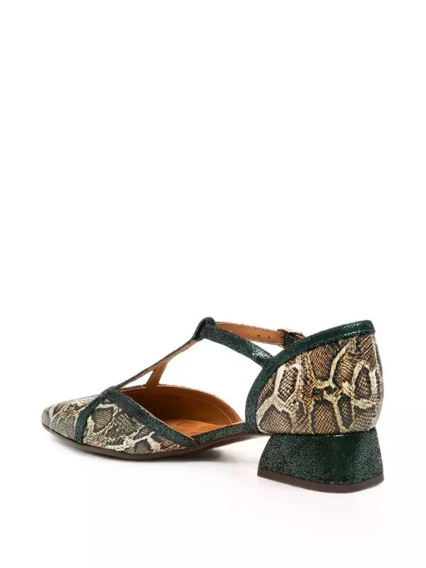 Chie Mihara Hidrow Snake-print Leather Heeled Pumps