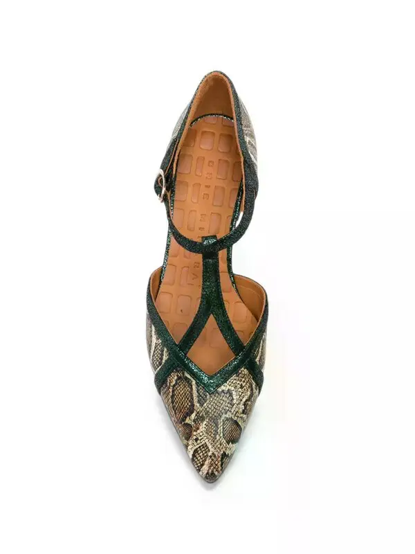 Chie Mihara Hidrow Snake-print Leather Heeled Pumps