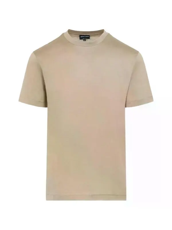 Giorgio Armani Round Neck Silk T-shirt - Neutrals