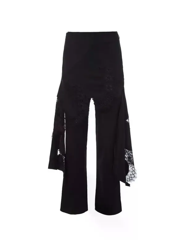 Monse Lace-hem Deconstructed Trousers - Black