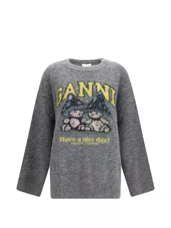 GANNI Graphic Crew Neck Sweater