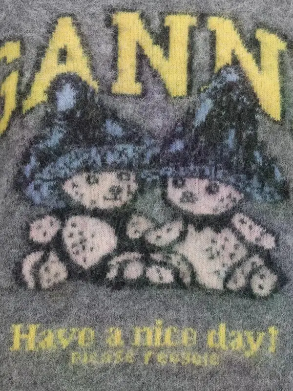 GANNI Graphic Crew Neck Sweater