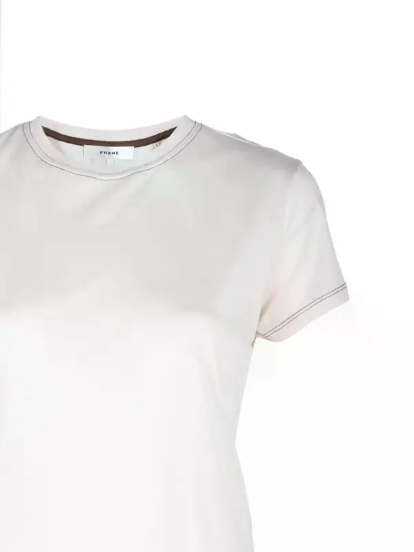 FRAME Contrast-stitch Crew Neck T-shirt