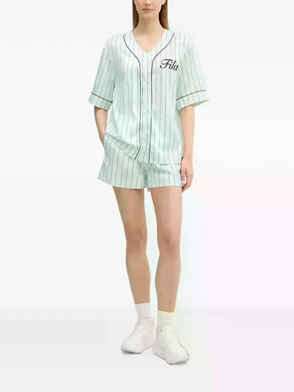 FILA Fiesole Pinstripe-print V-neck Shirt