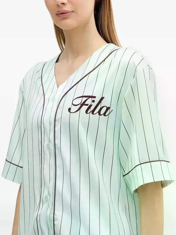 FILA Fiesole Pinstripe-print V-neck Shirt