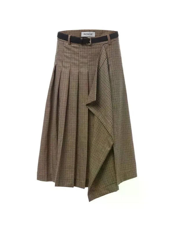 Monse Pleated Wrap Midi Skirt - Brown